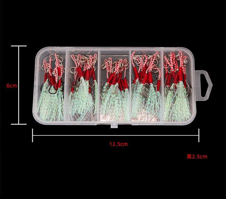 25/50pcs/box Fishing Assist Jig Hooks 8#-13# High Carbon Steel Hook ...