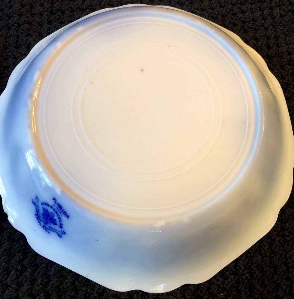 Antique Flow Blue Florida Soup Bowl Johnson Bros England | eBay
