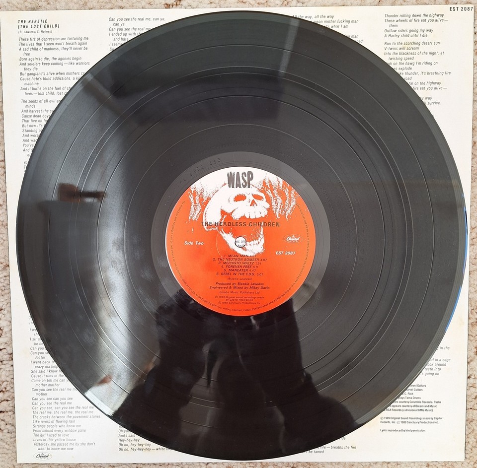 W.A.S.P. - The Headless Children UK Vinyl LP/Record 1989. 1st Press ...