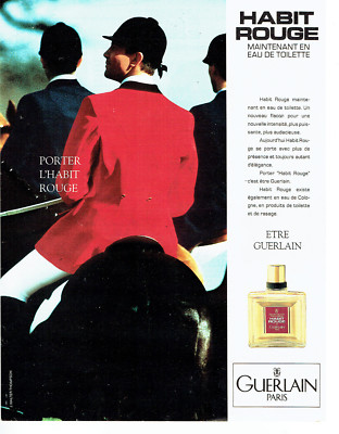 Publicité Advertising 108 1989 eau toilette homme Habit Rouge Guerlain ...