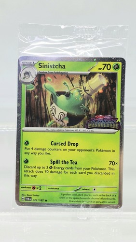 Pokemon TCG - Sinistcha 022/167 Twilight Masquerade - Cosmos Holo Best ...