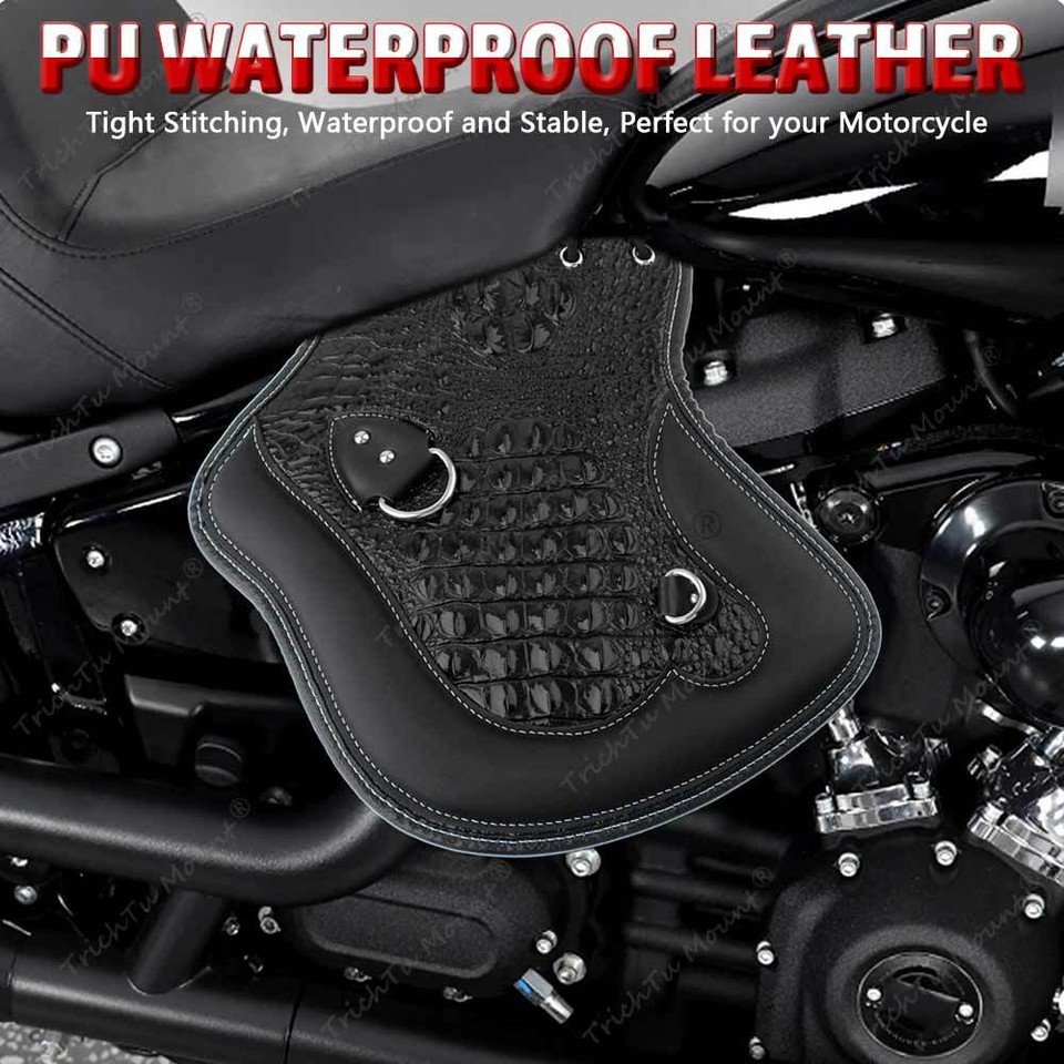 Motorcycle Side Saddle Leather Heat Shield Deflectors Universal Fit for ...