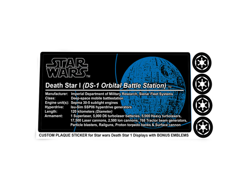 CUSTOM STICKERS for STAR WARS 75159 10188 10143 DEATH STAR 1 , Displays ...