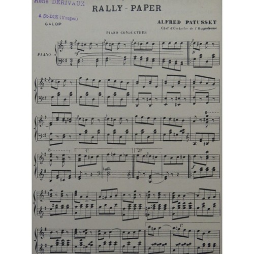 Alfred Patusset Rally-Paper Galop Orchestra | eBay