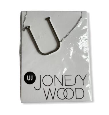 Jonesy Wood Large Initial Necklace U Silver Tone New | eBay