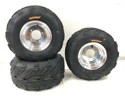 Honda ATC 70 DWT Polished Front Rear 18" Tires Rims Wheels 18x9.5-8 ...