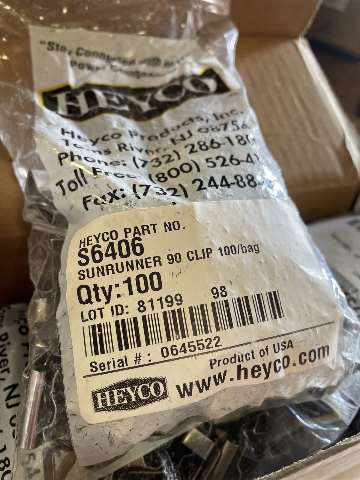 100 Heyco Sunrunner S6406 90 Degree Solar Wire / Cable Clips 304 S/s ...
