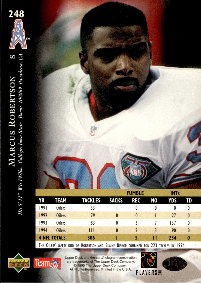 1995 Upper Deck #248 Marcus Robertson Football Card NrMn NFL Card | eBay