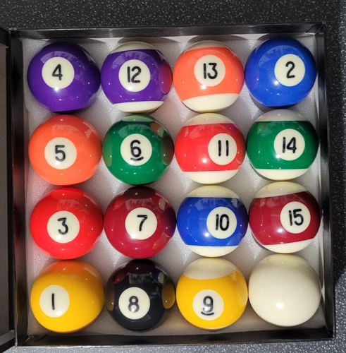 Powerglide SPOTS & STRIPES 1 7/8" 47.6mm 48mm POOL BALLS Set of 16 ...