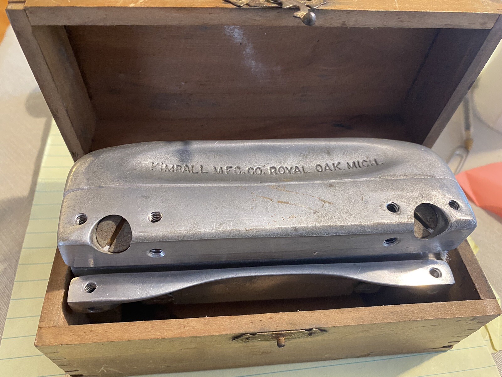 Vintage Kimball Mfg. BEVIL DEVIL TOOL IN ORIGINAL WOODEN BOX ROYAL OAK ...