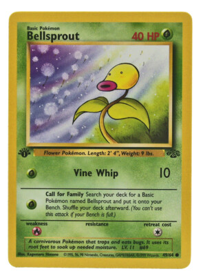 Bellsprout 49/64 Common 1st Edition Jungle WOTC Non Holo Pokemon Card ...
