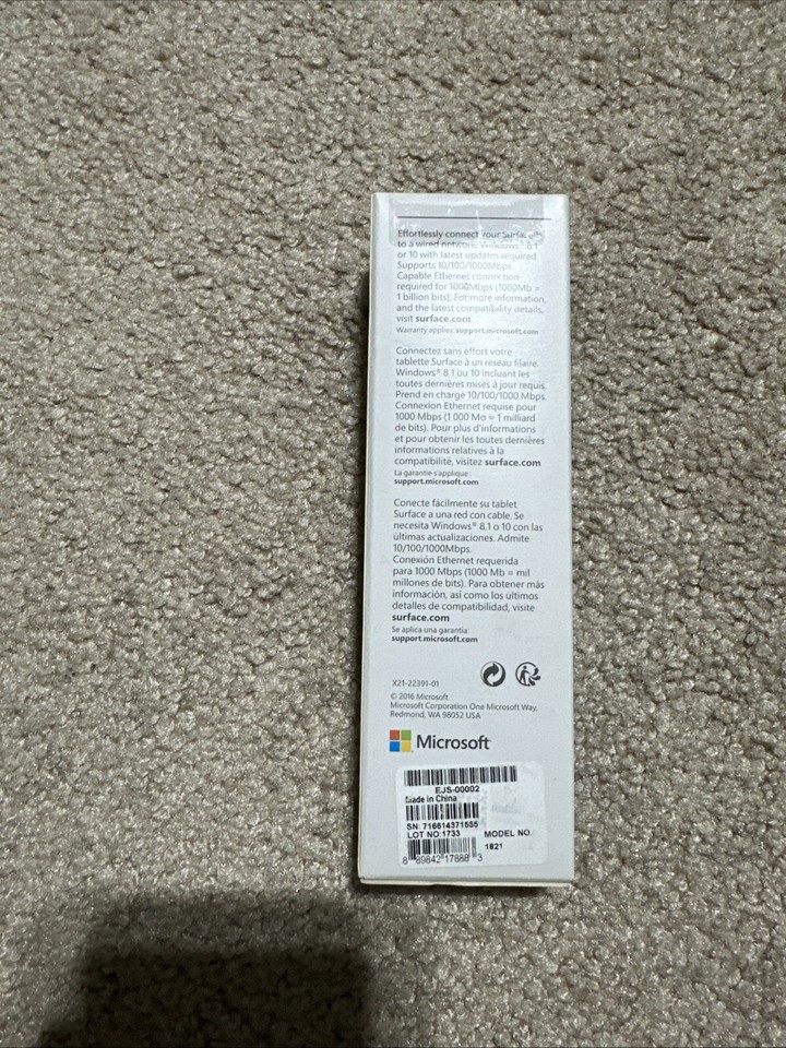 Microsoft Surface USB 3.0 Gigabit Ethernet Network Adapter EJS-00002 ...
