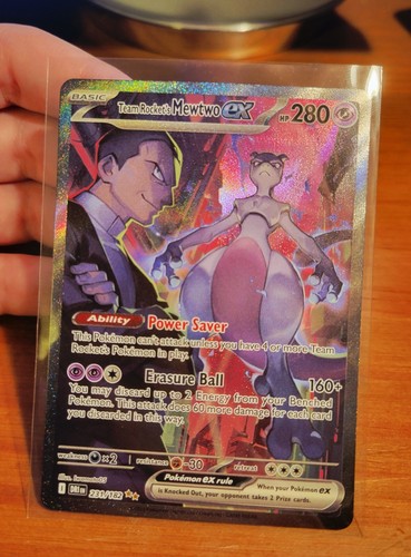 Pokemon TCG Destined Rivals Team Rocket's Mewtwo ex SIR - 231/182 - RAW ...