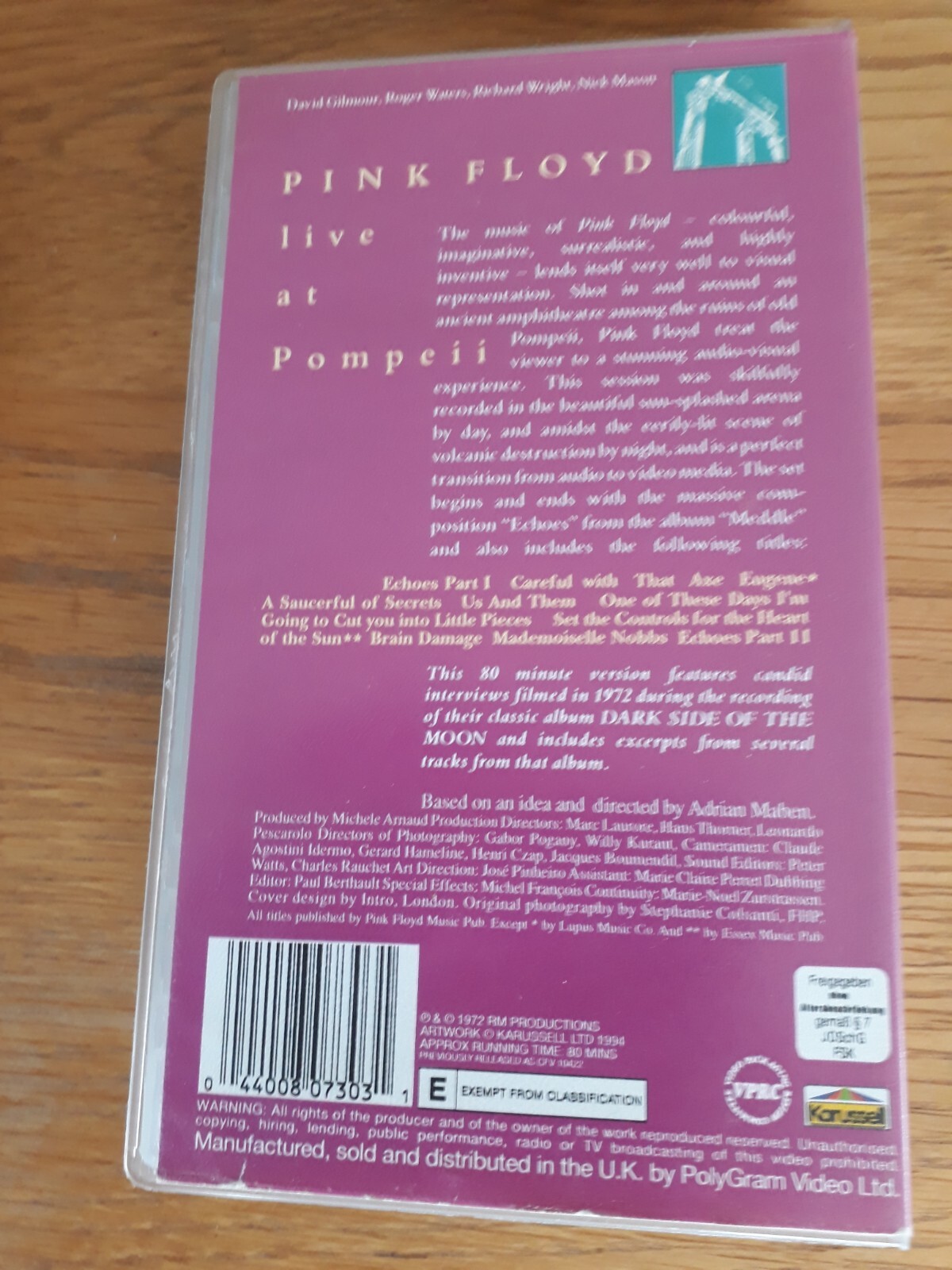 Pink Floyd - Live At Pompeii (VHS/S, 1994) for sale online | eBay