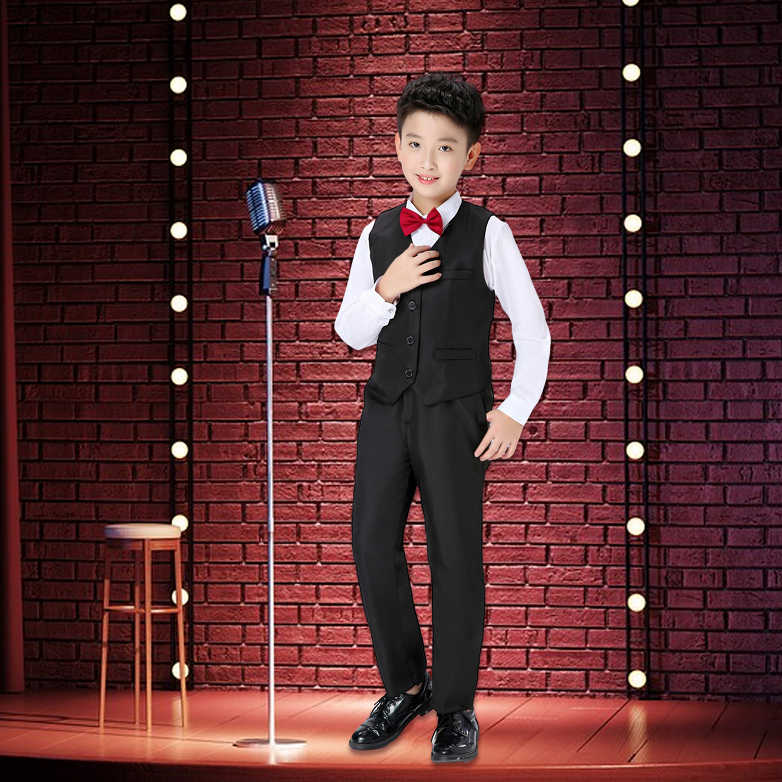 Boys Formal Wear Outfit Suit Set for Poetry Reciting Contest Turn-down ...