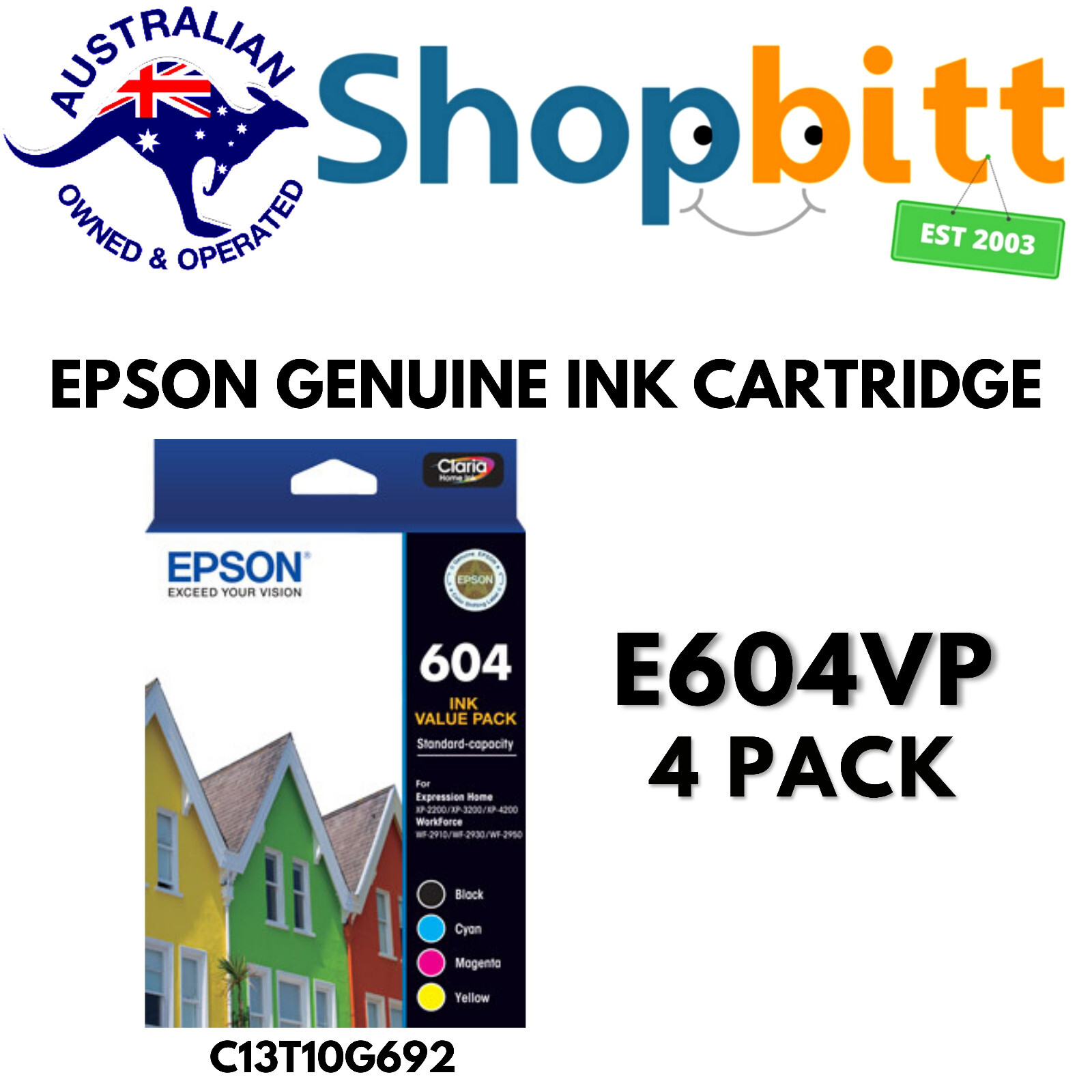 Epson 604 Standard Genuine Ink for XP2200 3200 4200 WF2910/2950 | eBay
