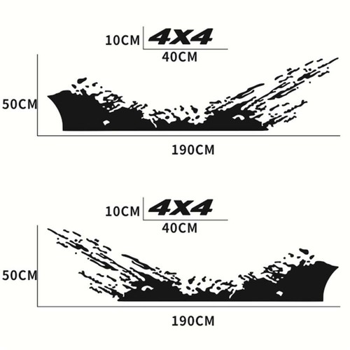 Universal 2Pcs Car Mud Splash Vinyl Sticker Graphic SUV Side Door ...