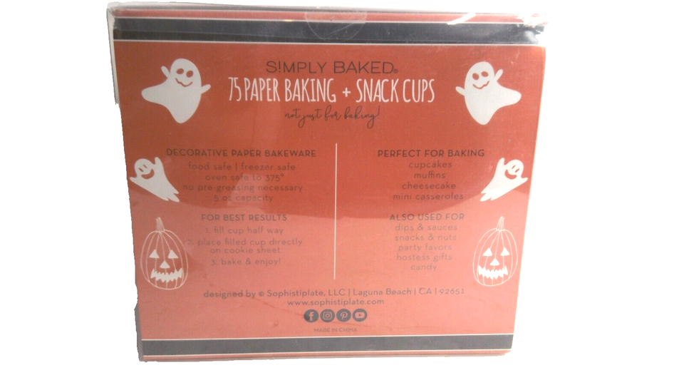 Simply Baked 75 Paper Baking And Snack Cups Ghosts & Pumpkins STR | eBay