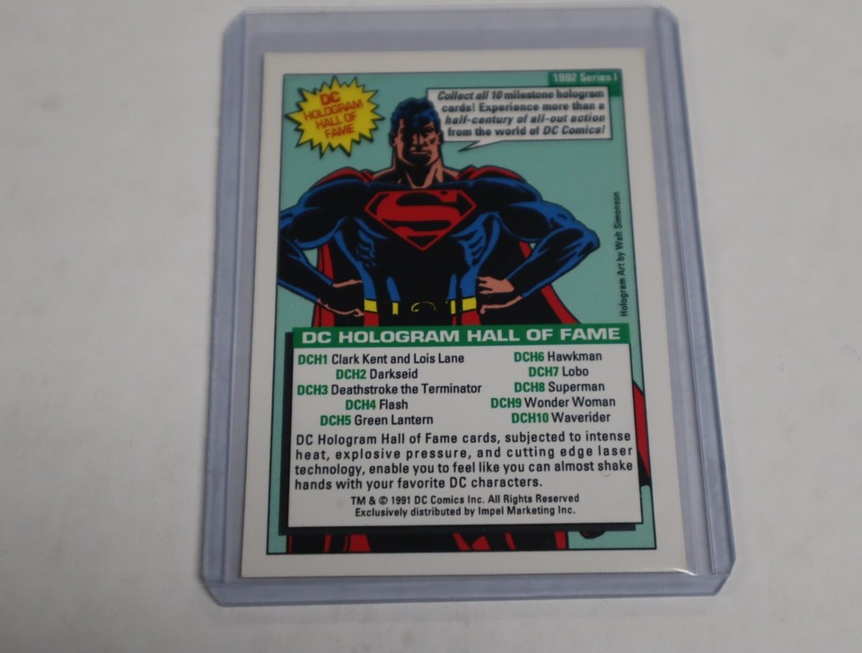 1991 - DC Comics Hologram Hall of Fame Card DCH8 SUPERMAN | eBay