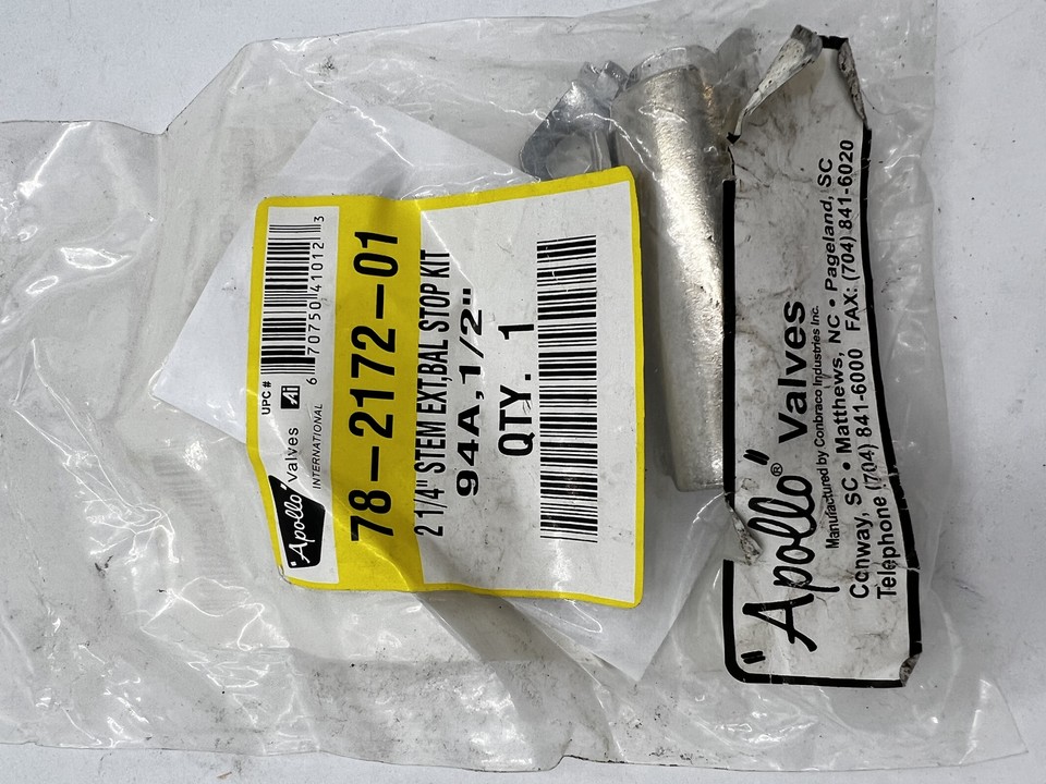 Apollo Stem Extension Ball Valve Stop Kit 2-1/4" x 1/2" 78-2172-01 94A ...