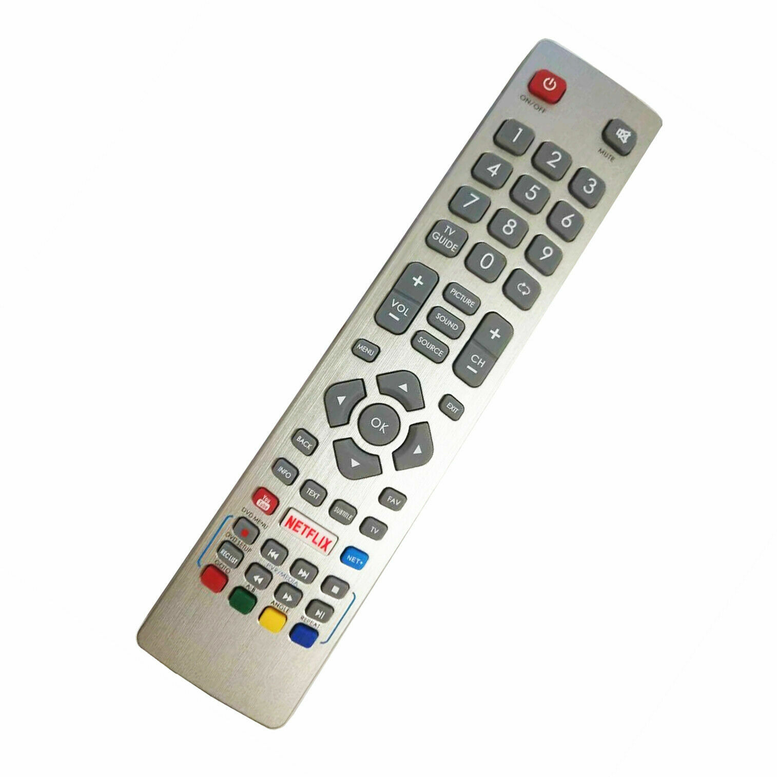 SHWRMC0120 Replaced Remote for Sharp Aquos TV with YouTube NETFLIX net+ ...