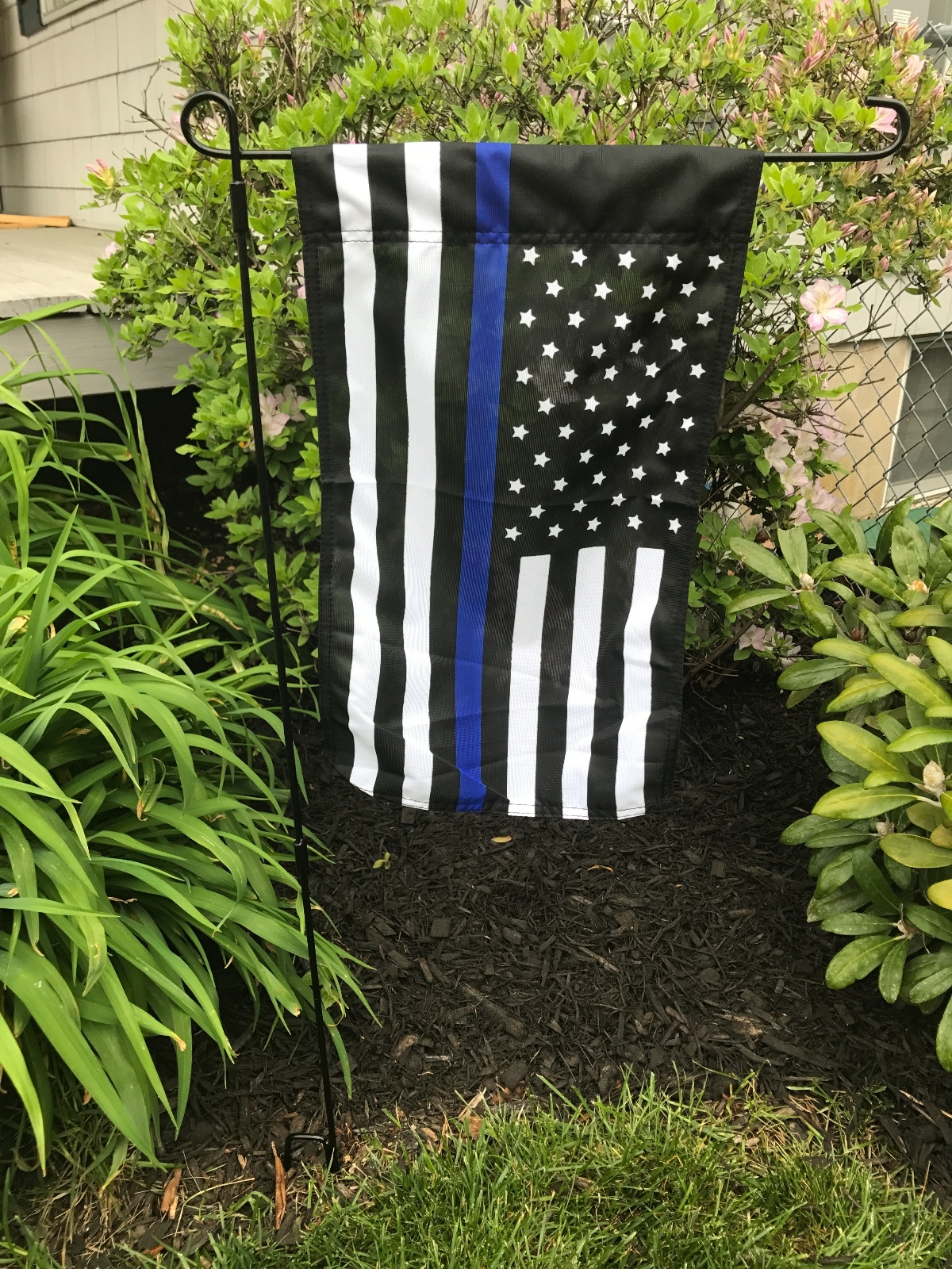 12 x 18" American Subdued Thin Blue Line Garden Flag Police Law ...