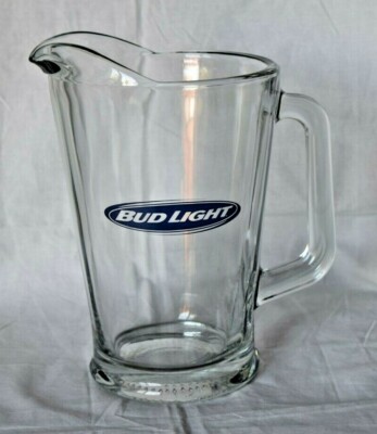 Bud Light Glass Beer Pitcher 56 oz. Heavy Duty | eBay