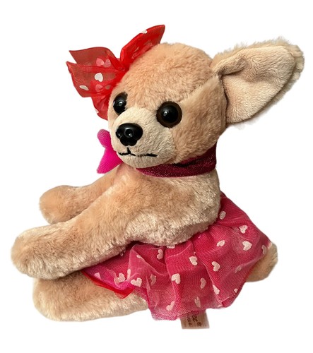 Dan Dee Chihuahua Ballerina TuTu Dog Stuffed Plush Toy LOVE HEARTS ...