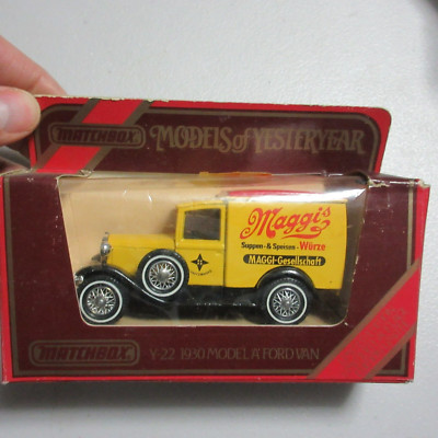 Matchbox Models of Yesteryear Y22 1930 Model A Ford Van Yellow Maggi's MIB | eBay