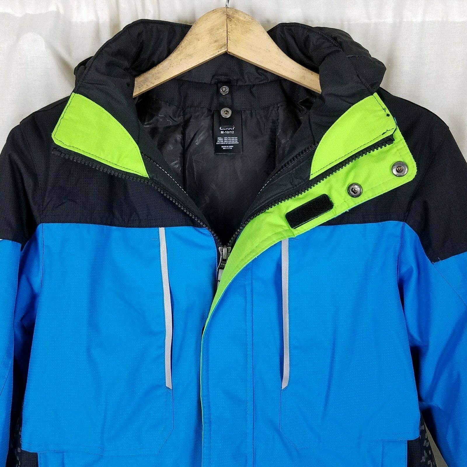 Gerry Boys Azure Blue Rainwear Hooded Colorblock Winter Jacket Parka ...