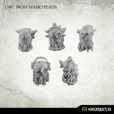Orc Iron Mask Heads x5-Kromlech-Ork Boyz Mob Beast Snaggas Burna Boyz ...