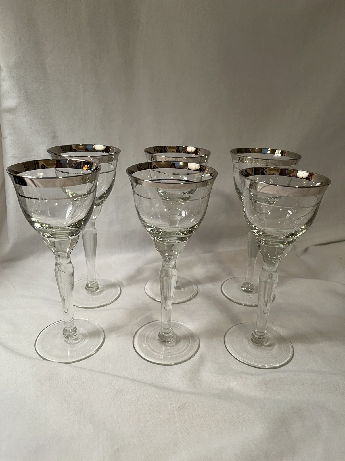 Vintage Set of 6 Long Stemmed Glassware Delicate Liquor Shot Glass 6 7/ ...