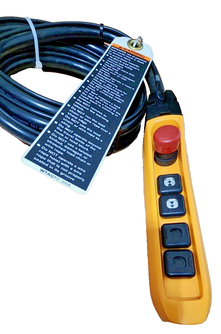 HARRINGTON ER2M HOIST 12 FT CABLE PENDANT 4 BUTTON 172839-001 WITHOUT ...