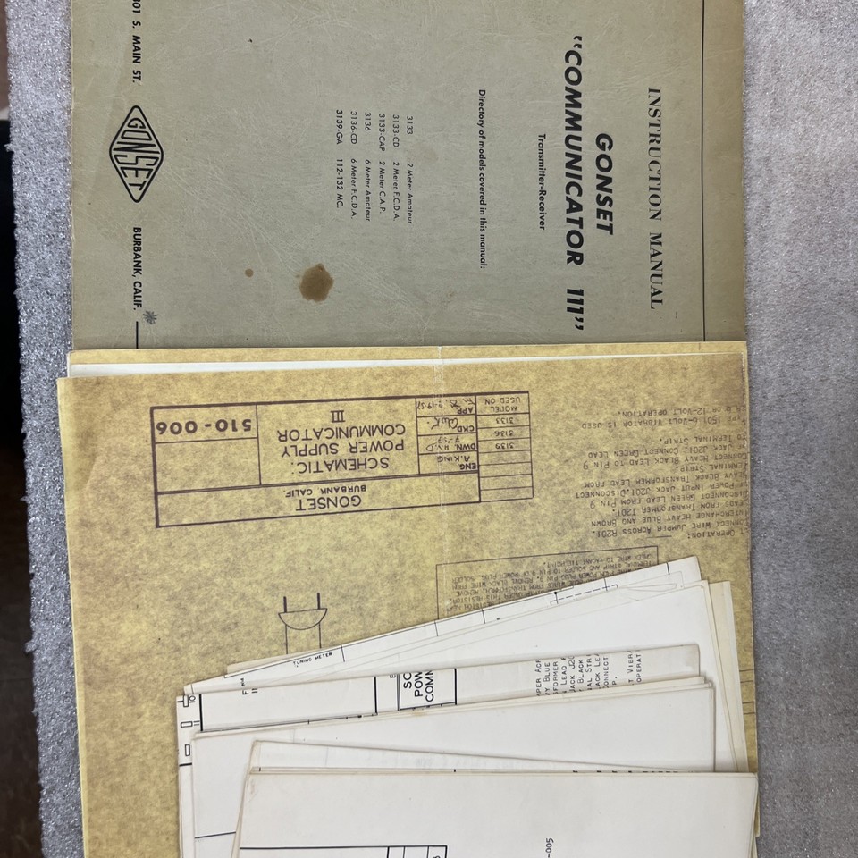 Gonset Communicator III Receiver for Parts or Repair W/Manual ...