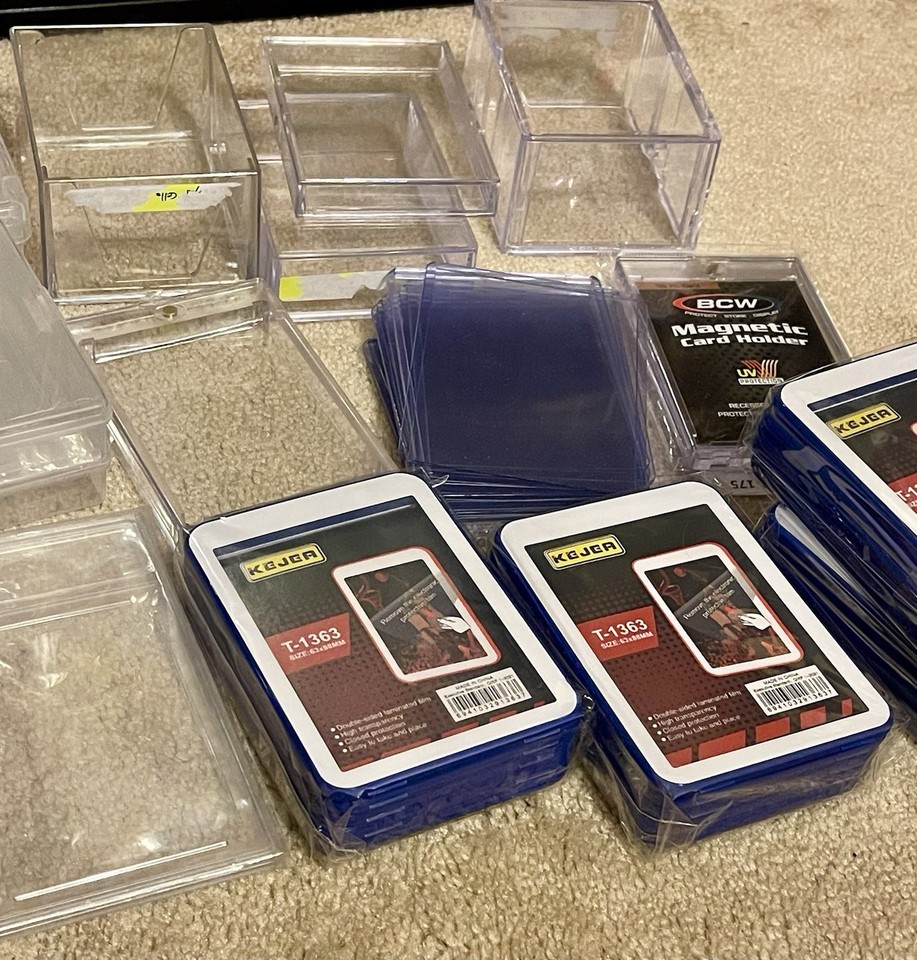 Trading Baseball Sports Card Supplies Lot Storage Top Loaders Magnetic ...