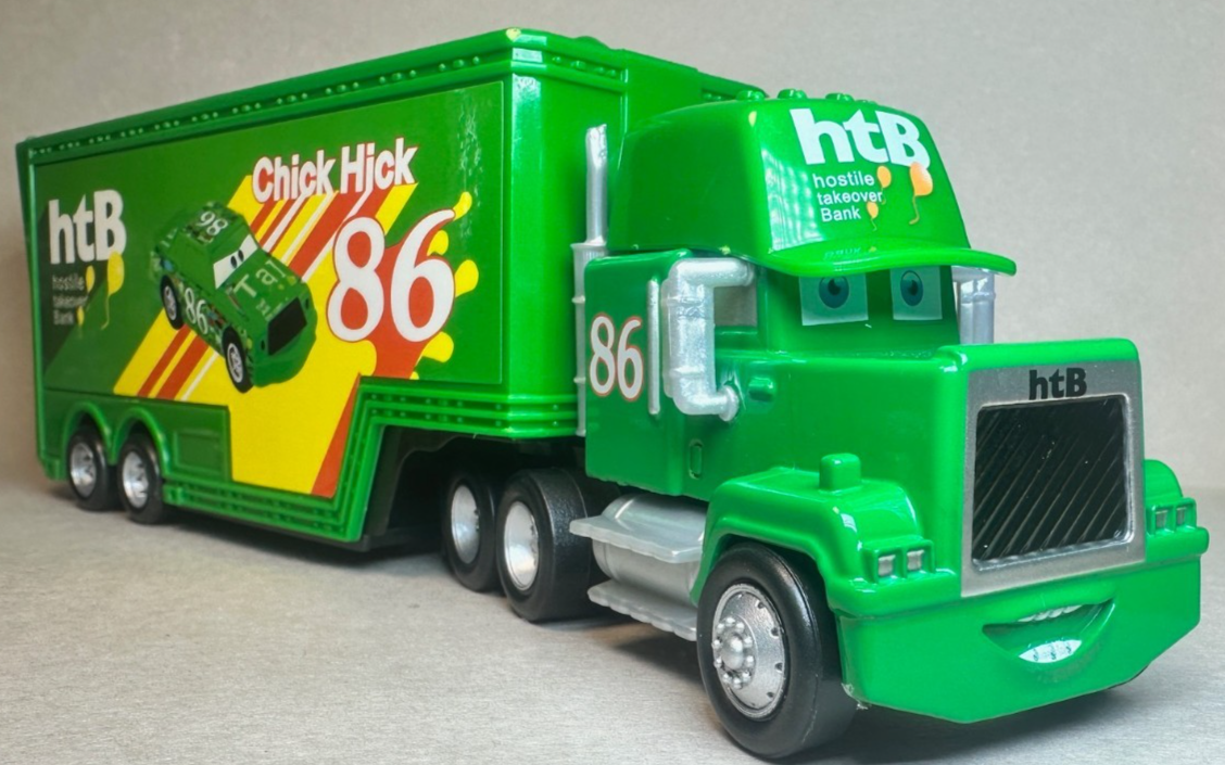 Disney Pixar Cars Chick Hicks Hauler Semi #86 Piston Cup Diecast Deluxe ...