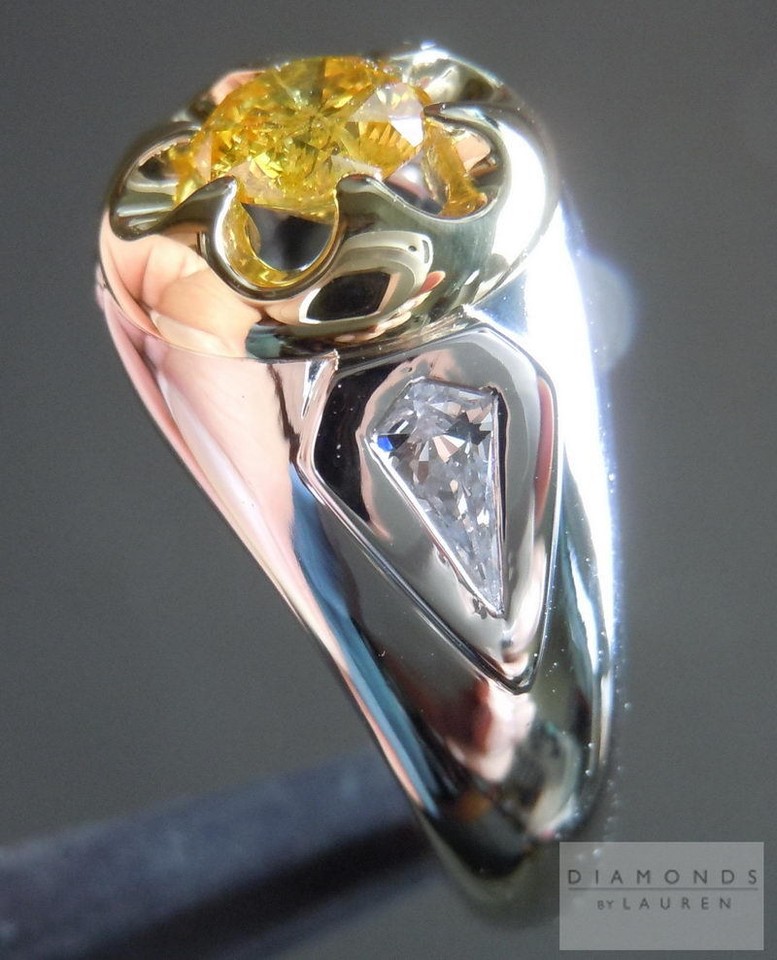 .57ct Fancy Vivid Yellow Round Diamond "Uber" Ring GIA R4432 Diamonds ...