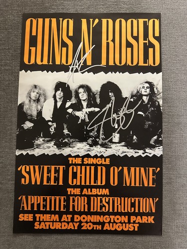 SLASH + AXL ROSE (Guns N' Roses) Signed 11x17 Authentic Original ...