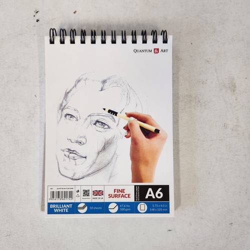 QUANTUM ART A6 BRILLIANT WHITE FINE SURFACE RING BINDER PAD 50SHEETS ...