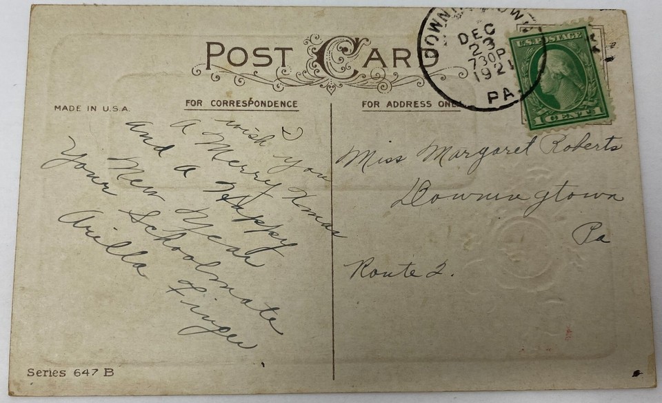 1921 My Christmas Wish Postcard Series 647 B | eBay