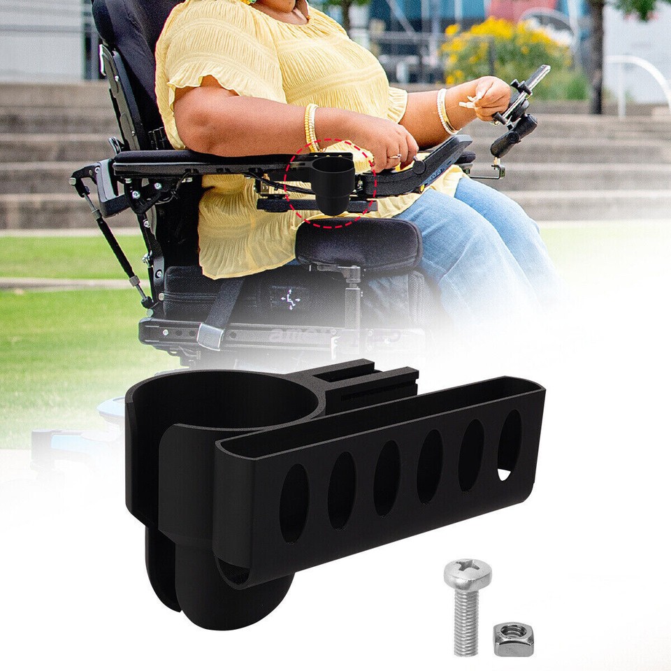 Cup Holder and Phone Mounted Basket Set for Permobil M1 M3 F3 Power ...