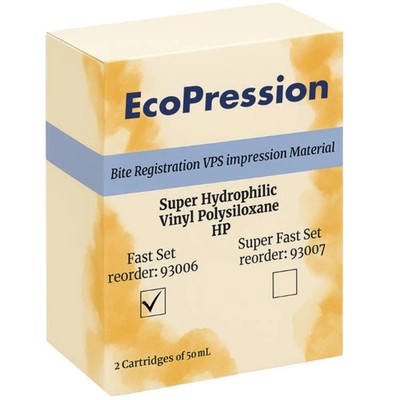 EcoPression VPS Impression Material FAST SET Vinyl Polysiloxane 50mLx2 ...