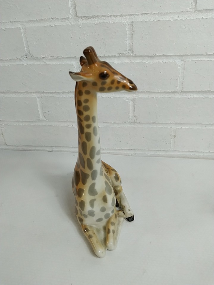 Pair Of Vintage Lomonosov USSR Pottery Giraffes: Large 12", Small 5" | eBay UK