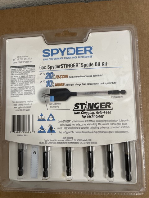 Spyder Stinger 6 Pc. Spade Bit Set UPC 884835006563 for sale online | eBay