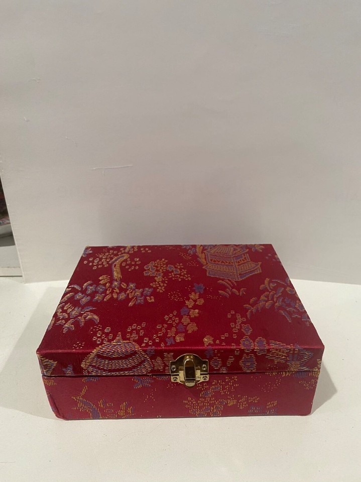 Vintage Chinese 9 Piece Miniature Tea Set in Red Silk Box | eBay