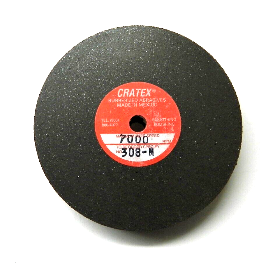 Cratex 308M 3" x 1/2" x 1/4" Medium Grade Brown Wheel Rubberized S/C ...