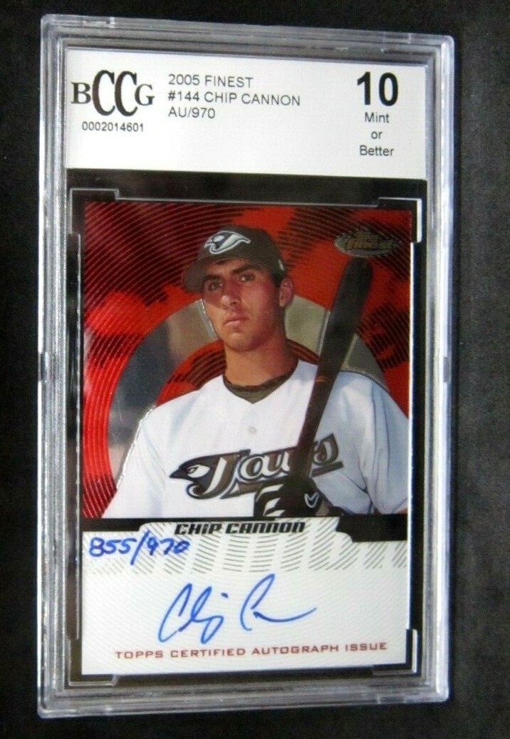 Chip Cannon RC 2005 Topps Finest Rookie Auto/970 Card#144 BCCG10!Blue ...