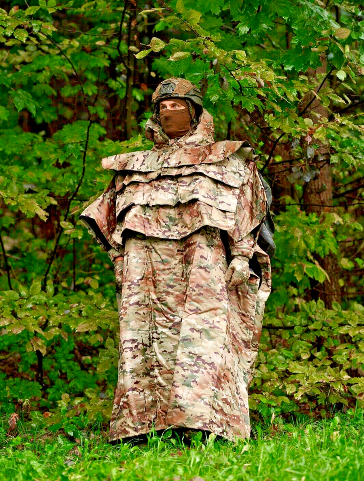Thermal Camo Poncho, Combat tactical camo raincoat, army multicam ...