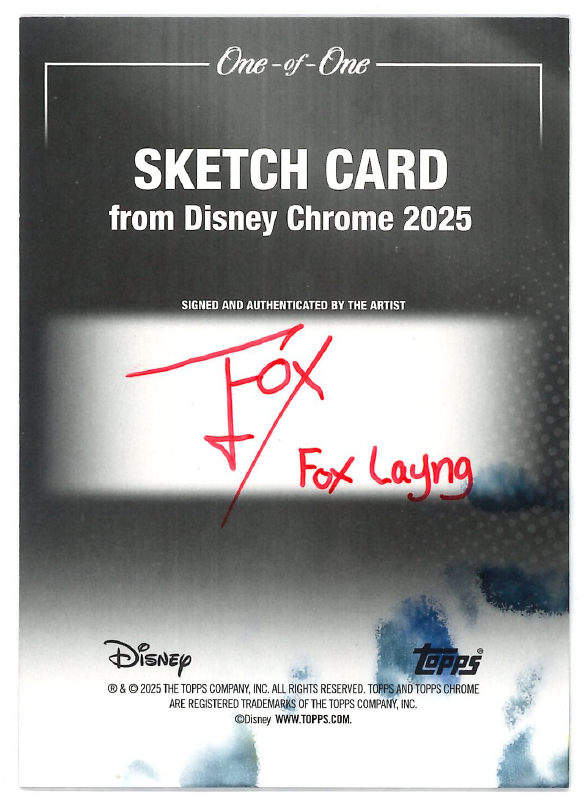2025 TOPPS CHROME DISNEY NICK WILDE (FOX LAYNG) SKETCH ONE OF ONE ...
