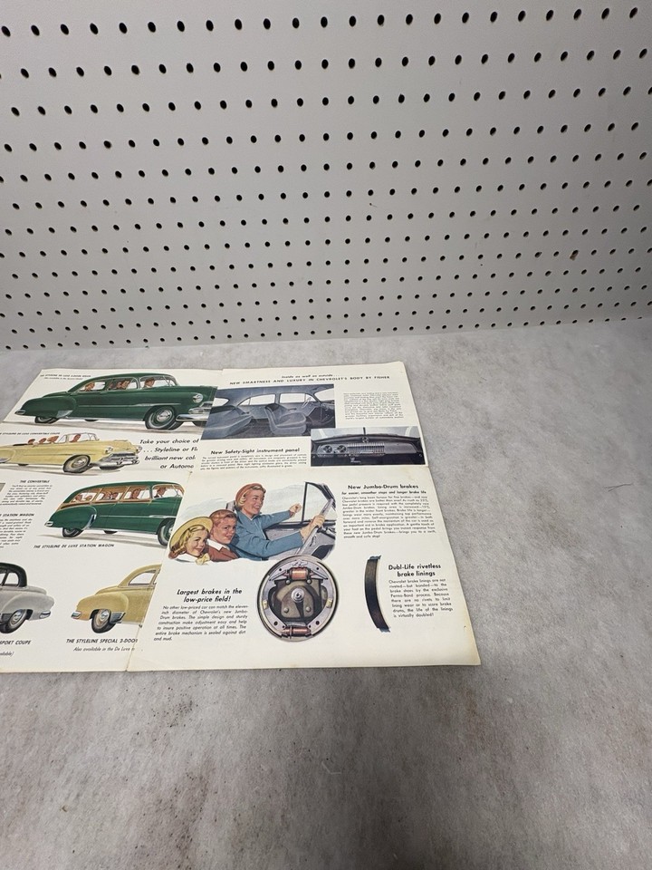 Vintage 1951 Chevrolet Dealership Brochure Fold Out Wall Art ...